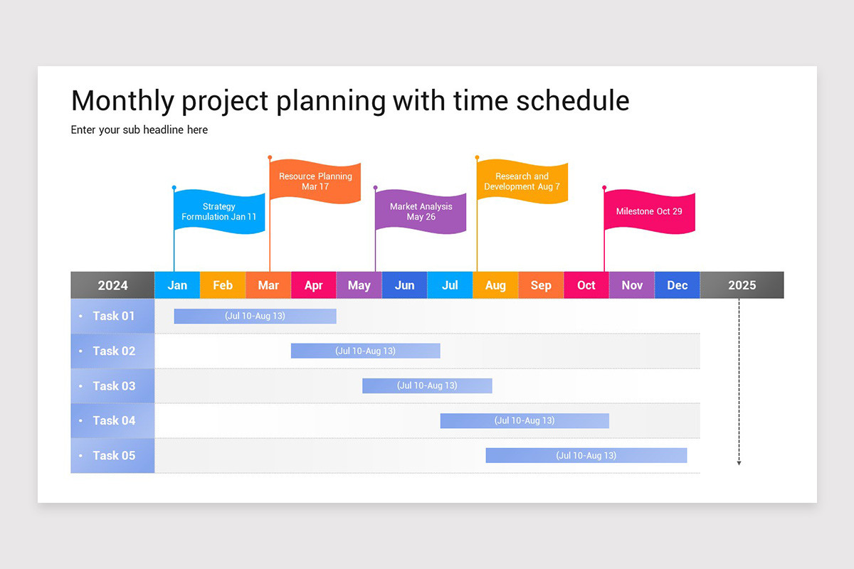 Project Monthly Timeline Keynote Template | Nulivo Market
