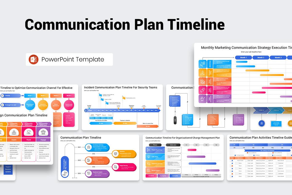Communication Plan Timeline PowerPoint Template | Nulivo Market