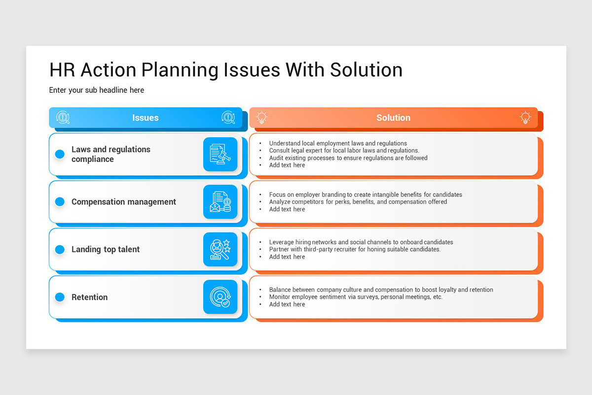 HR Action Plan Keynote Template | Nulivo Market