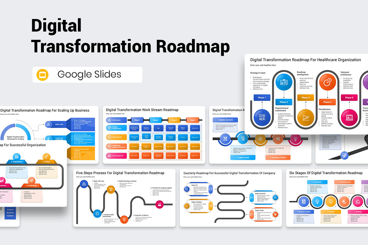 Digital Transformation Roadmap Google Slides Template | Nulivo Market