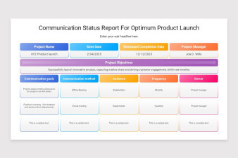 Communication Status Report PowerPoint Template | Nulivo Market