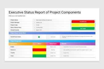 Executive Project Status Report Keynote Template | Nulivo Market