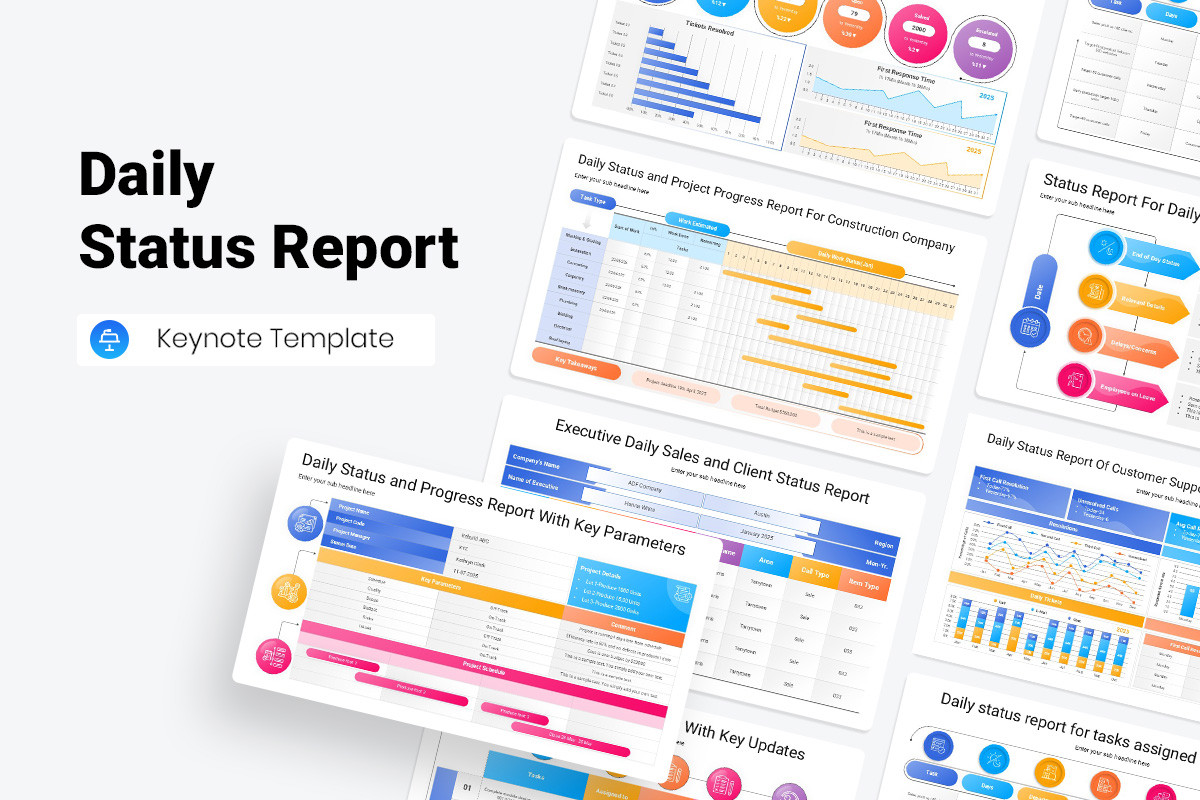 Daily Status Report Keynote Template | Nulivo Market
