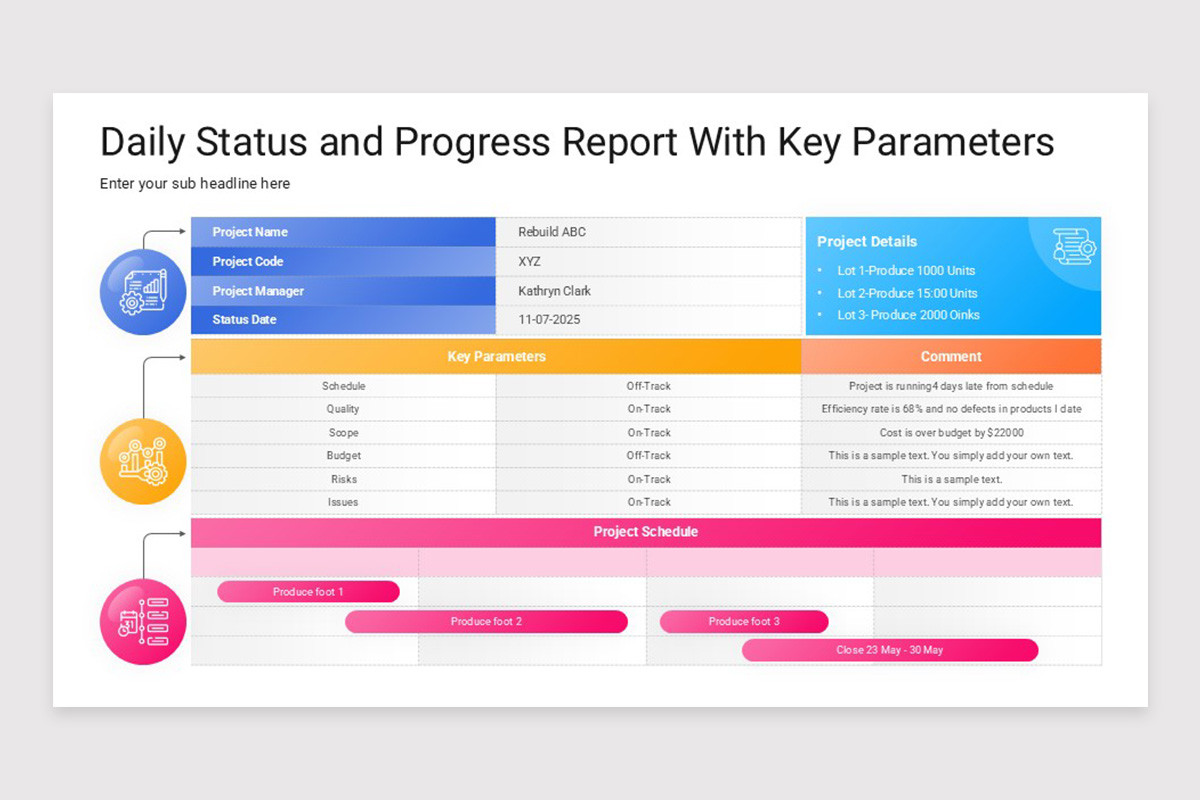 Daily Status Report Keynote Template | Nulivo Market