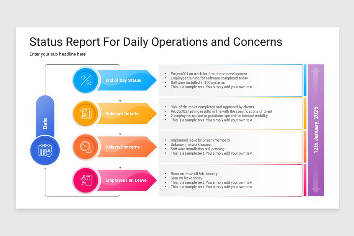Daily Status Report Keynote Template | Nulivo Market