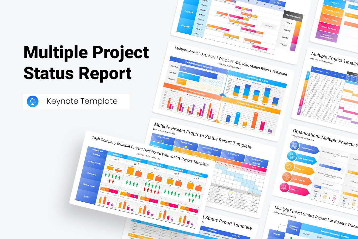 Multiple Project Status Report Keynote Template | Nulivo Market