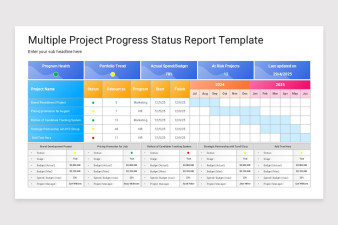 Multiple Project Status Report Keynote Template | Nulivo Market