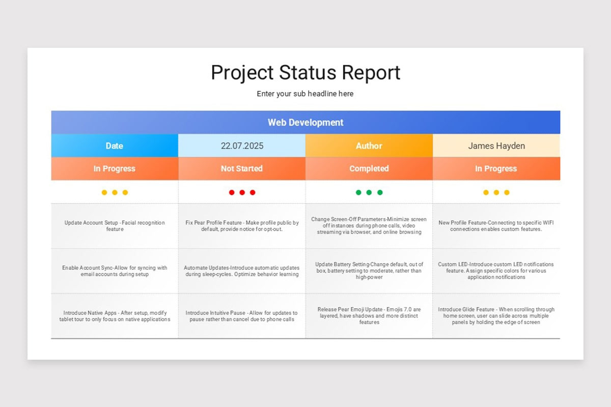 Project Status Report Google Slides Template | Nulivo Market