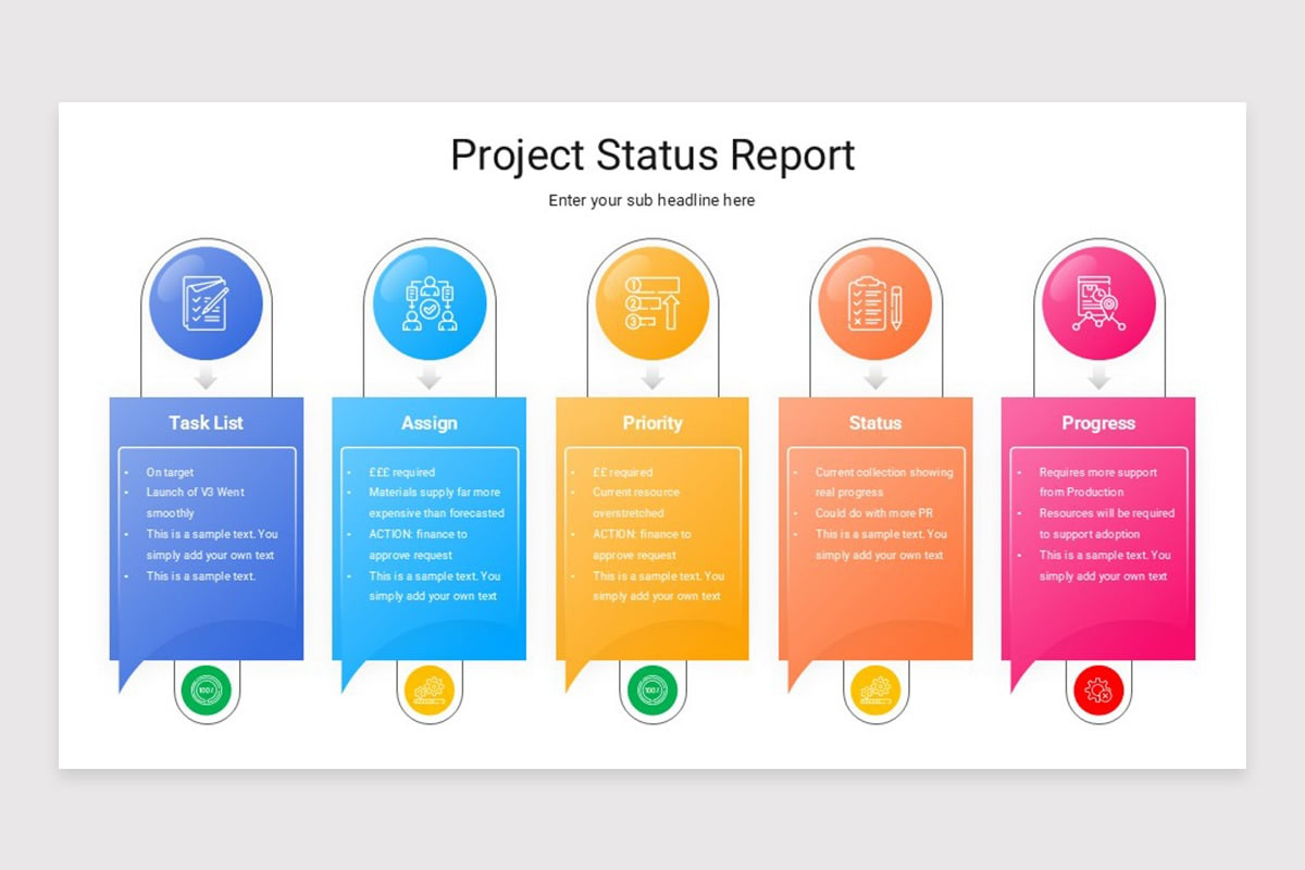 Project Status Report PowerPoint Template | Nulivo Market