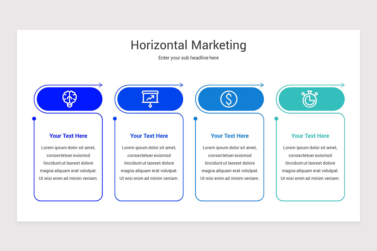 Horizontal Marketing PowerPoint Presentation Template | Nulivo Market