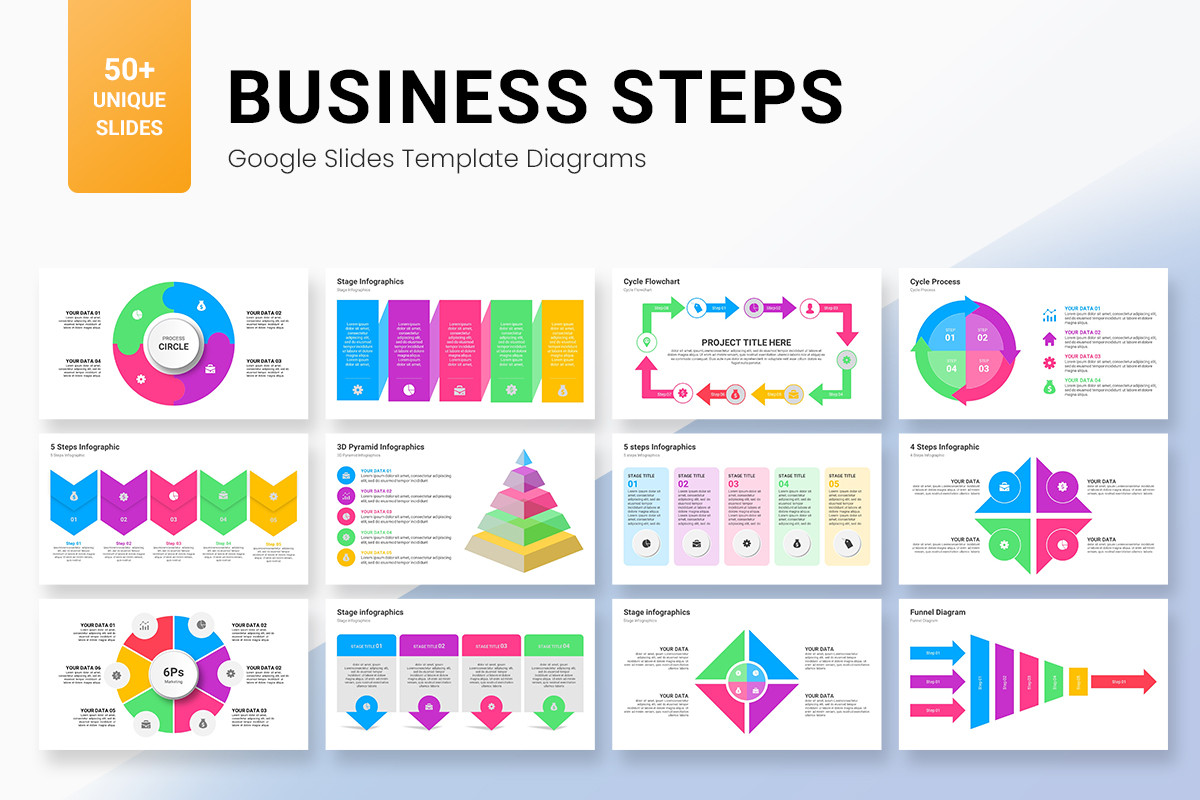 Business Steps Infographics Google Slides Template | Nulivo Market