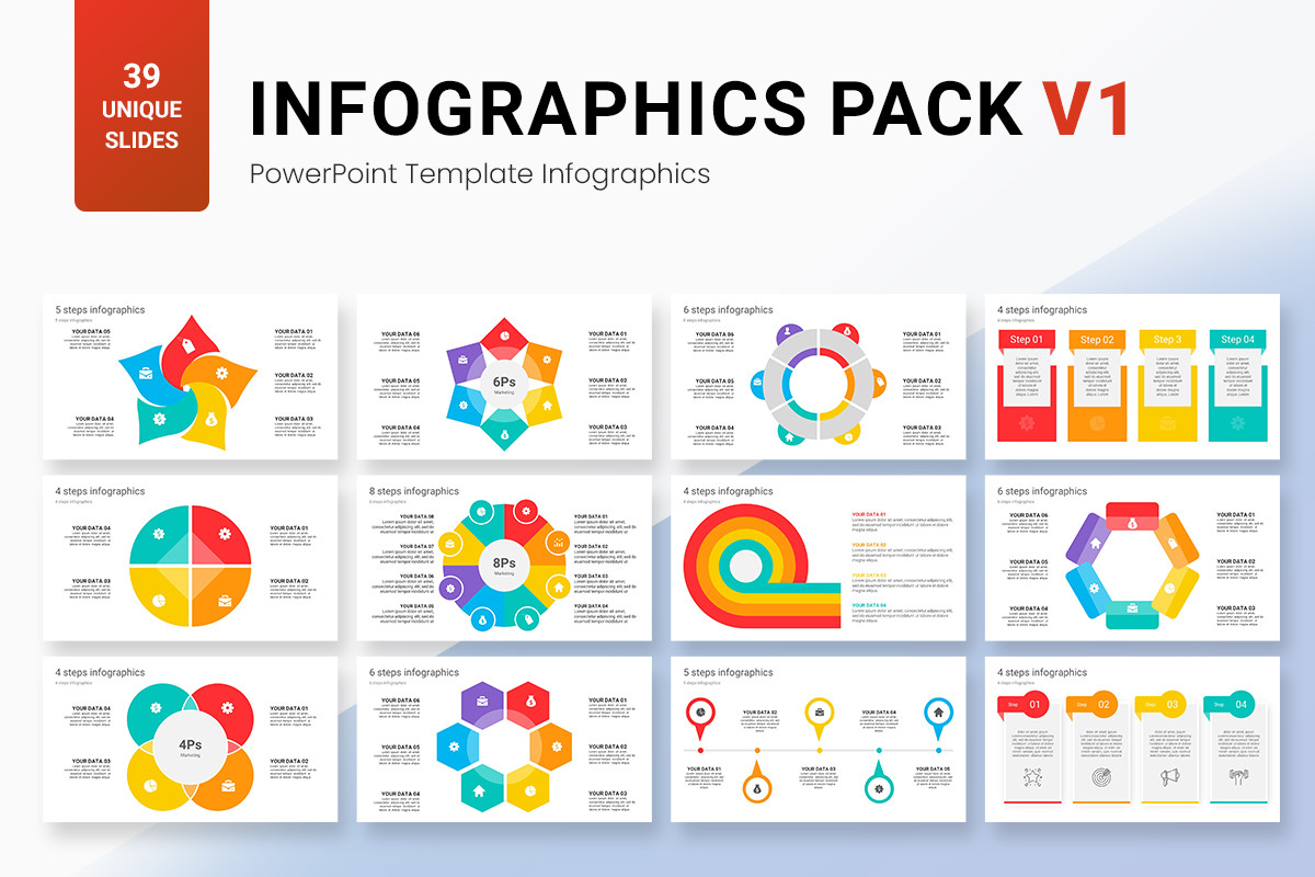 Infographics Pack V1 PowerPoint Template | Nulivo Market