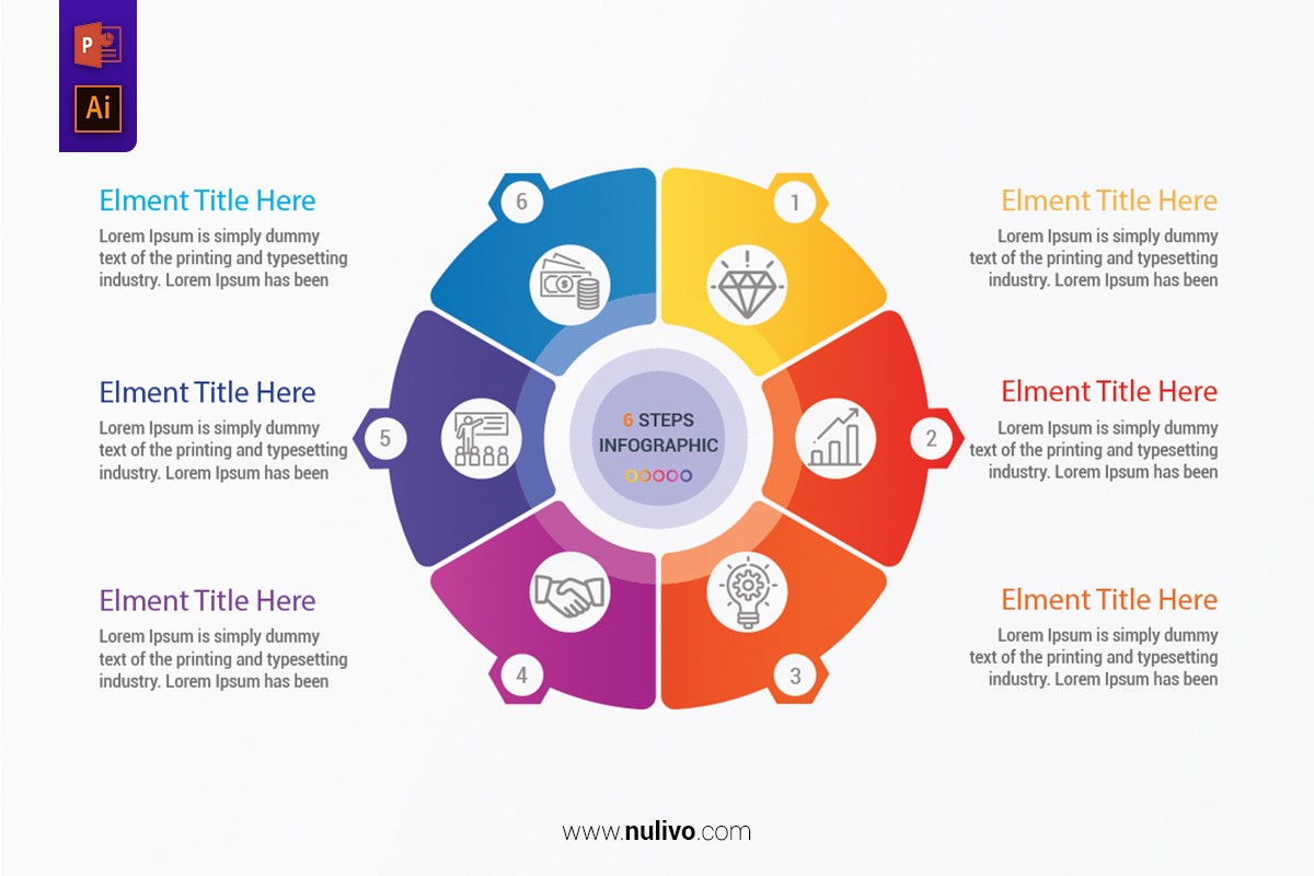 Circle Chart Template With 6 Options Nulivo Market