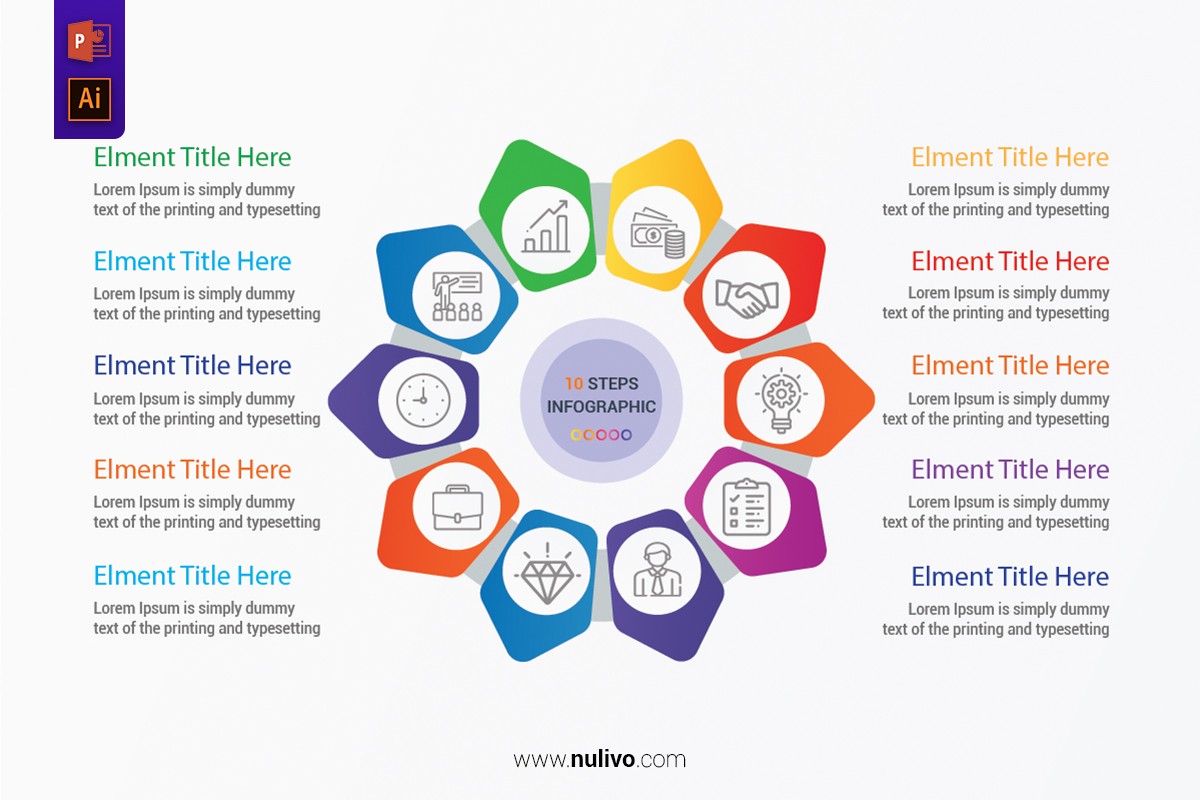 Vector Circle Arrows Infographic With 10 Options Nulivo Market
