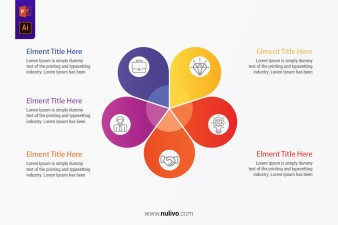 Twisted Diagram Stock Illustrations Divided Into 5 Parts | Nulivo Market
