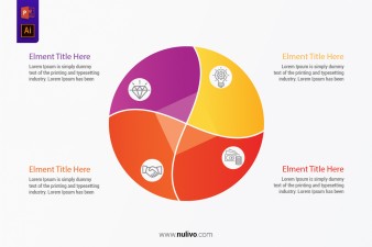 Twisted Charts Template with 4 Steps For Presentation | Nulivo Market