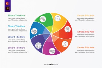 Twisted Cycle Process 7 Steps Flat Diagram For PowerPoint | Nulivo Market