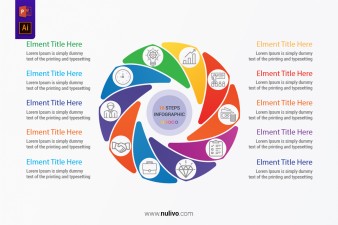 Vector Round Infographics With 10 Options For PowerPoint | Nulivo Market