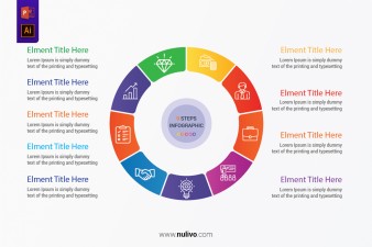 Creative 9 Step Circles Diagram for PowerPoint | Nulivo Market