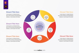 Circle Infographic 5 Steps Round Flowchart | Nulivo Market