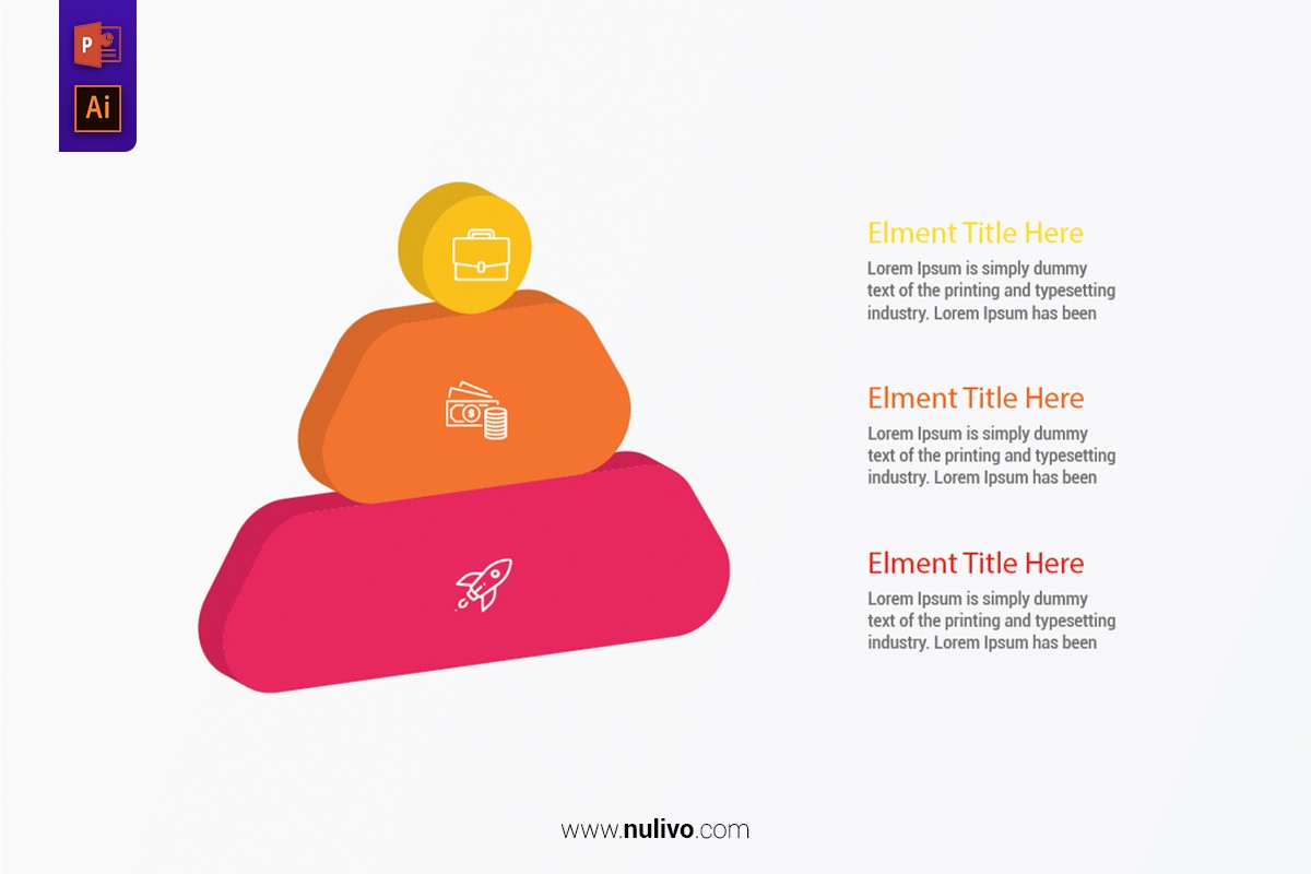 5 Steps Flat Pyramid Powerpoint Diagram Nulivo Market