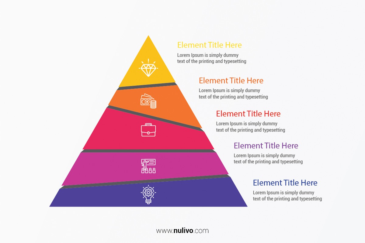 5 Steps Flat Pyramid Powerpoint Diagram Nulivo Market