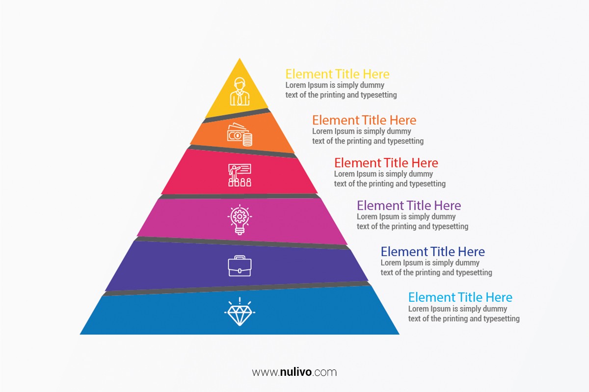 5 Steps Flat Pyramid Powerpoint Diagram Nulivo Market