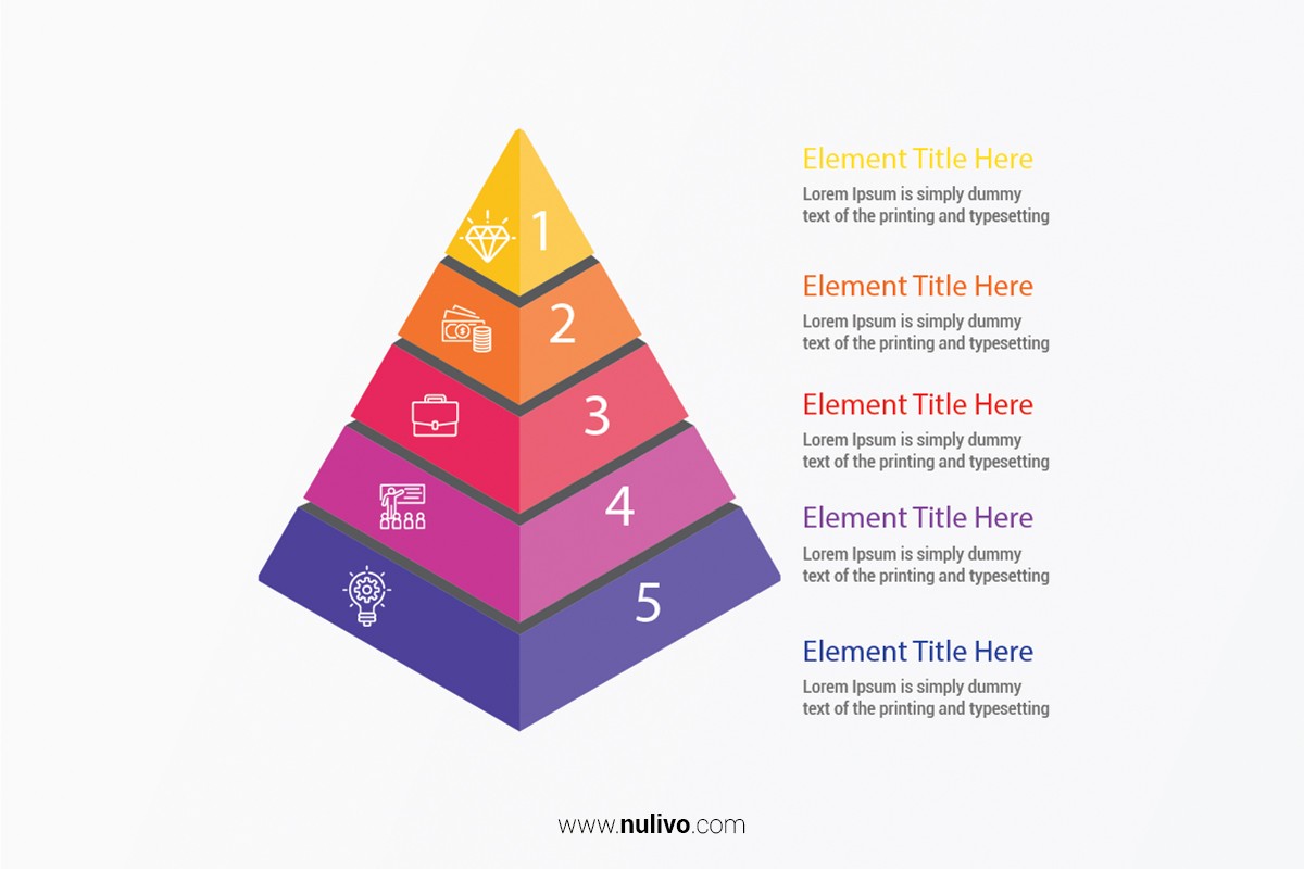 5 Steps Flat Pyramid Powerpoint Diagram Nulivo Market