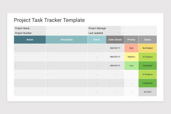 Project Task Tracker PowerPoint Template | Nulivo Market