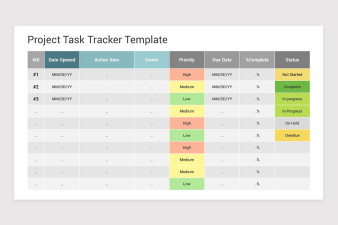 Project Task Tracker PowerPoint Template | Nulivo Market