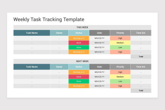 Project Task Tracker PowerPoint Template | Nulivo Market