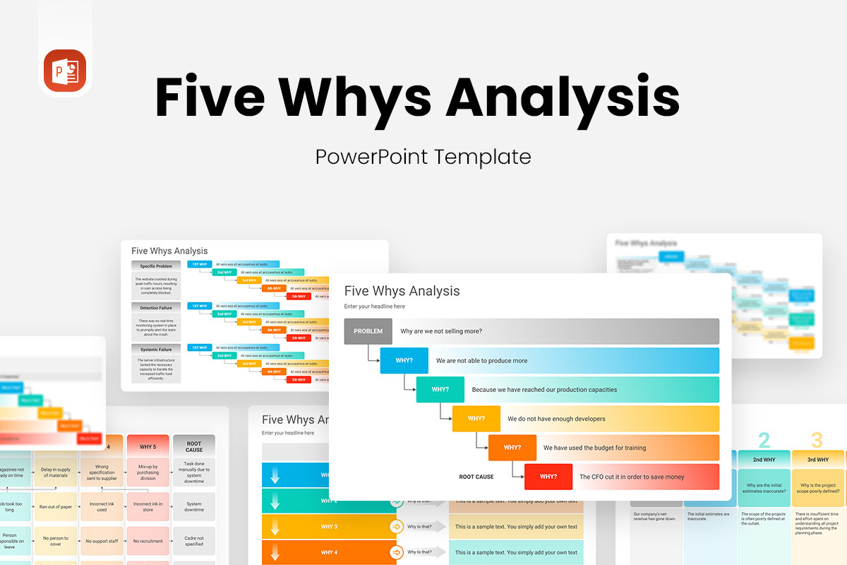 Five Whys Analysis PowerPoint Template | Nulivo Market