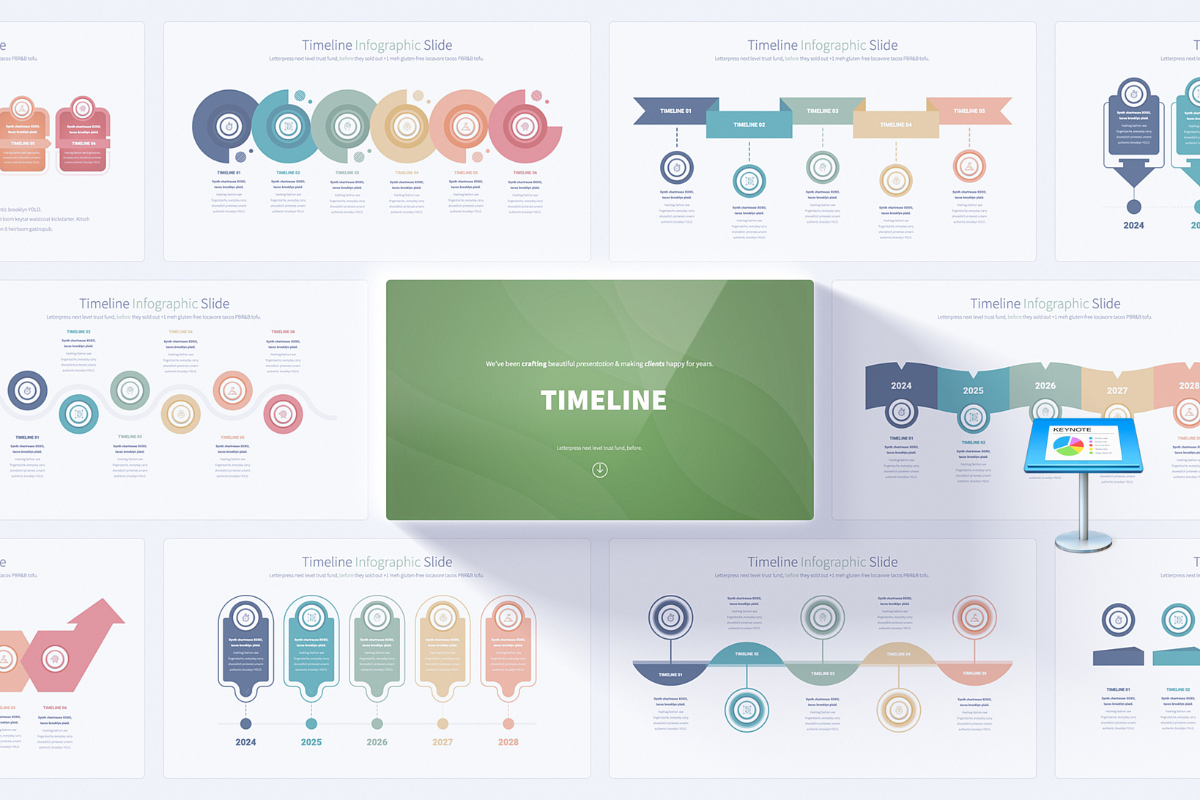 Professional Timeline Keynote Presentation Template Infographics Slides ...