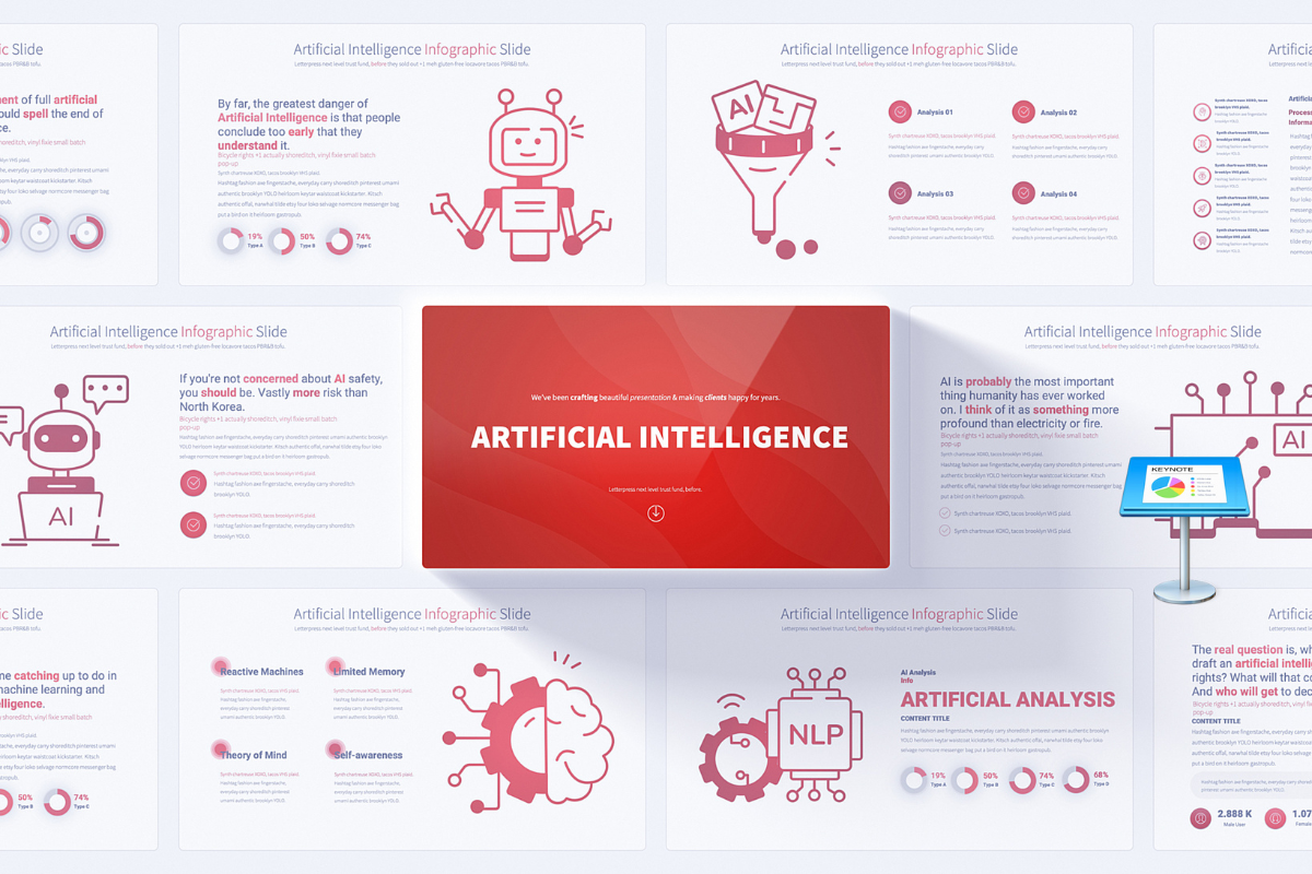 Artificial Intelligence Keynote Infographics Slides | Nulivo Market