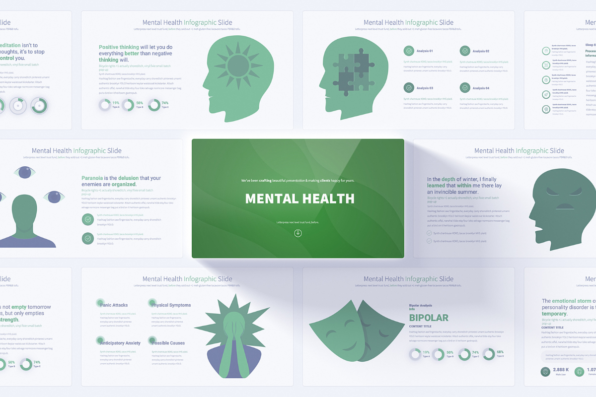 Comprehensive Mental Health PowerPoint Infographics | Nulivo Market