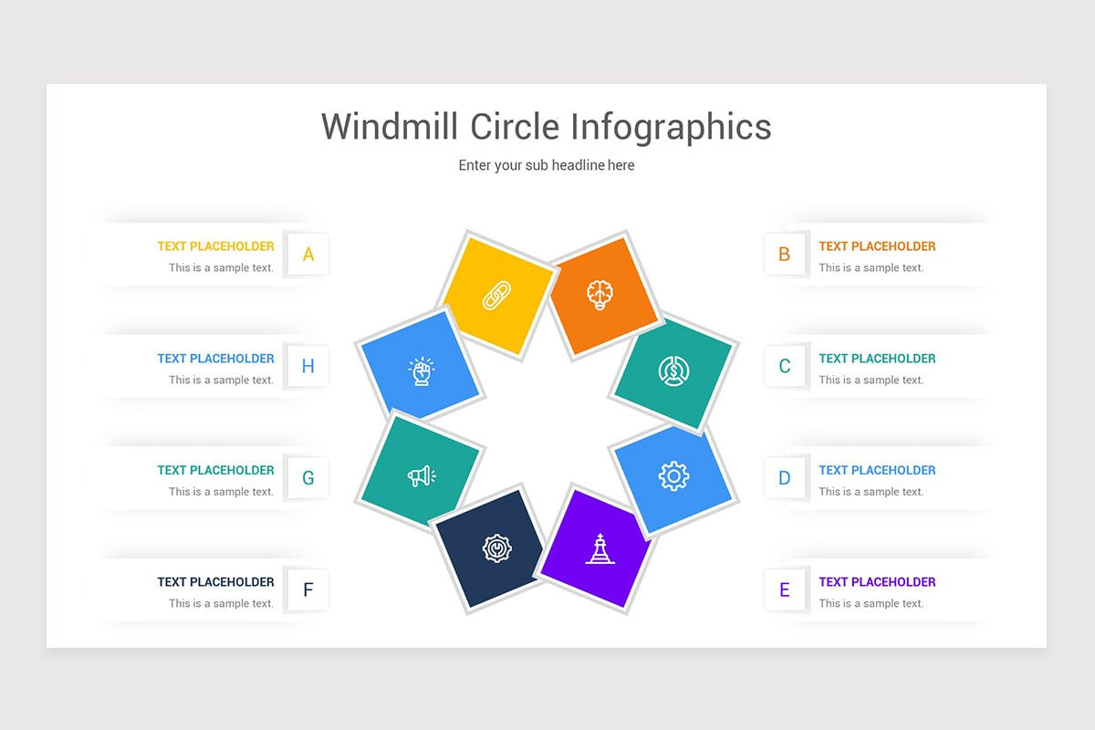 Windmill Circle Infographics PowerPoint Template | Nulivo Market
