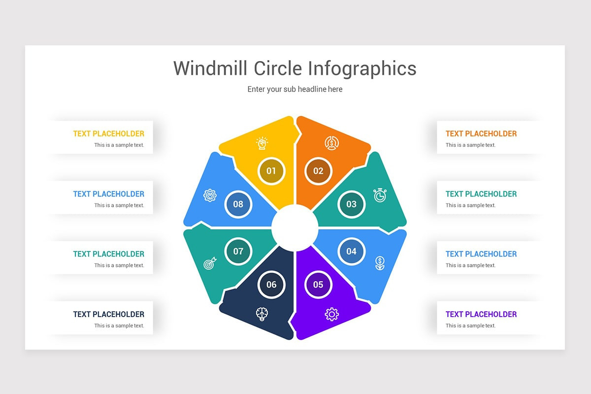 Windmill Circle Infographics PowerPoint Template | Nulivo Market