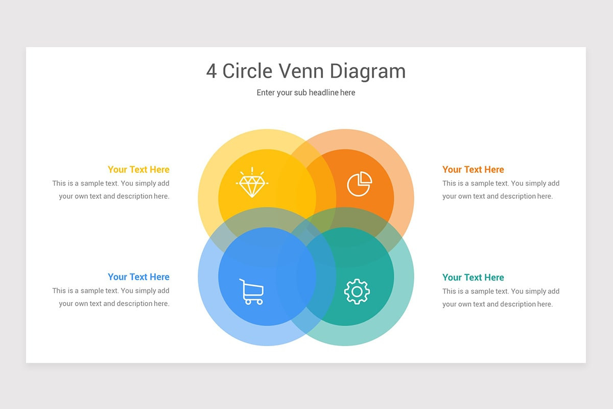 4 Circle Venn Diagram PowerPoint Template | Nulivo Market