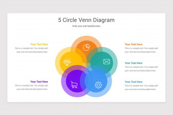 5 Circle Venn Diagram PowerPoint Template | Nulivo Market