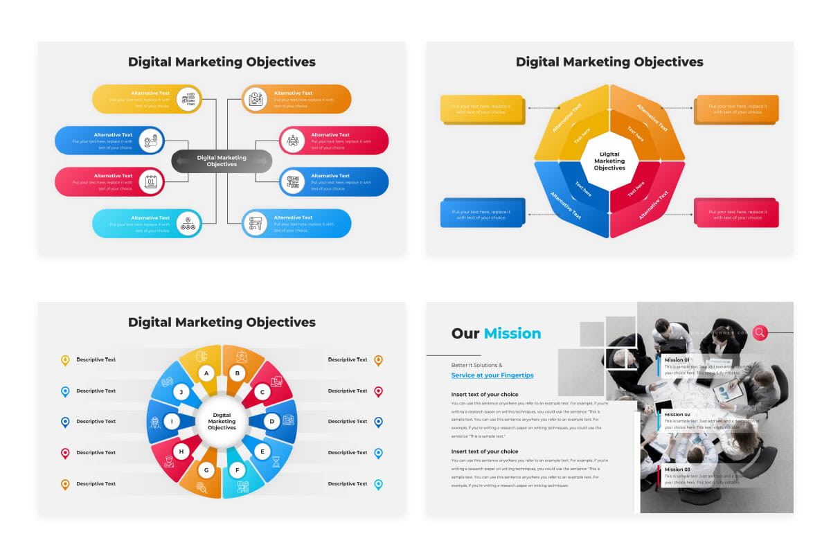 Digital Marketing Objectives PowerPoint Presentation Template | Nulivo ...