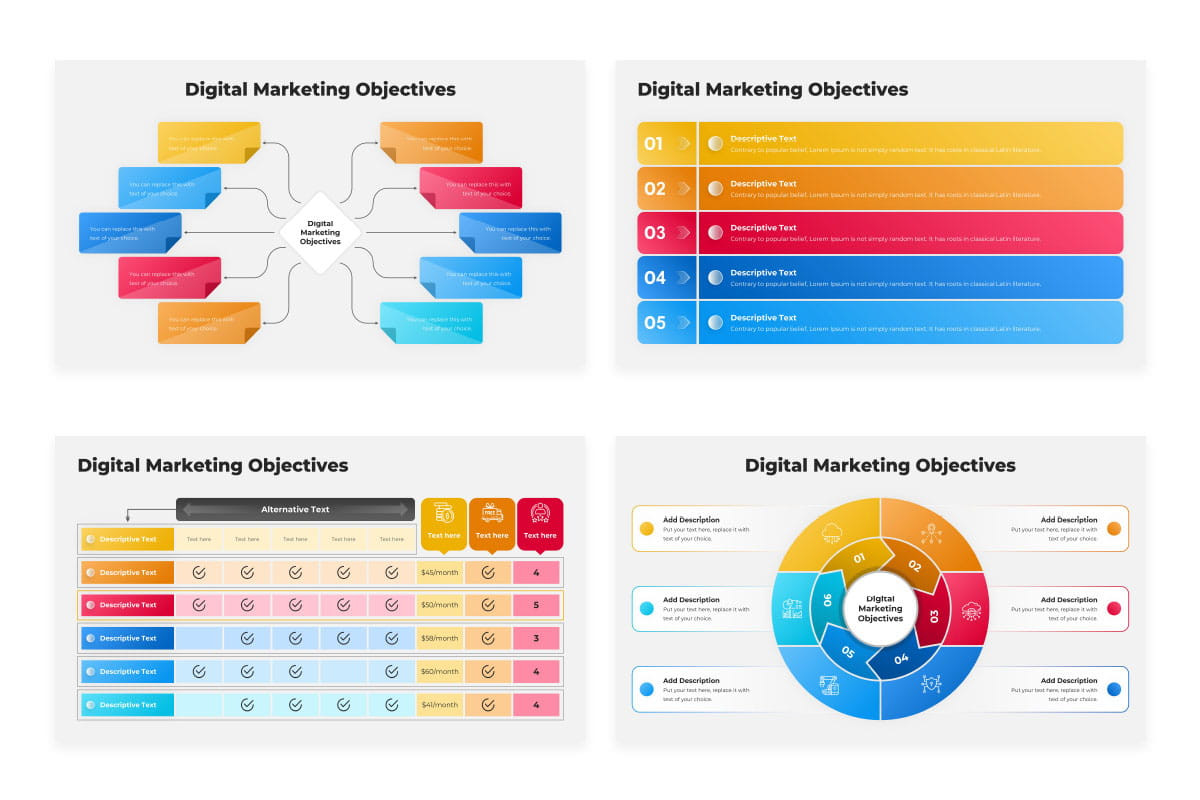 Digital Marketing Objectives PowerPoint Presentation Template | Nulivo ...