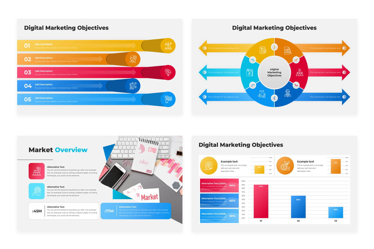Digital Marketing Objectives PowerPoint Presentation Template | Nulivo ...