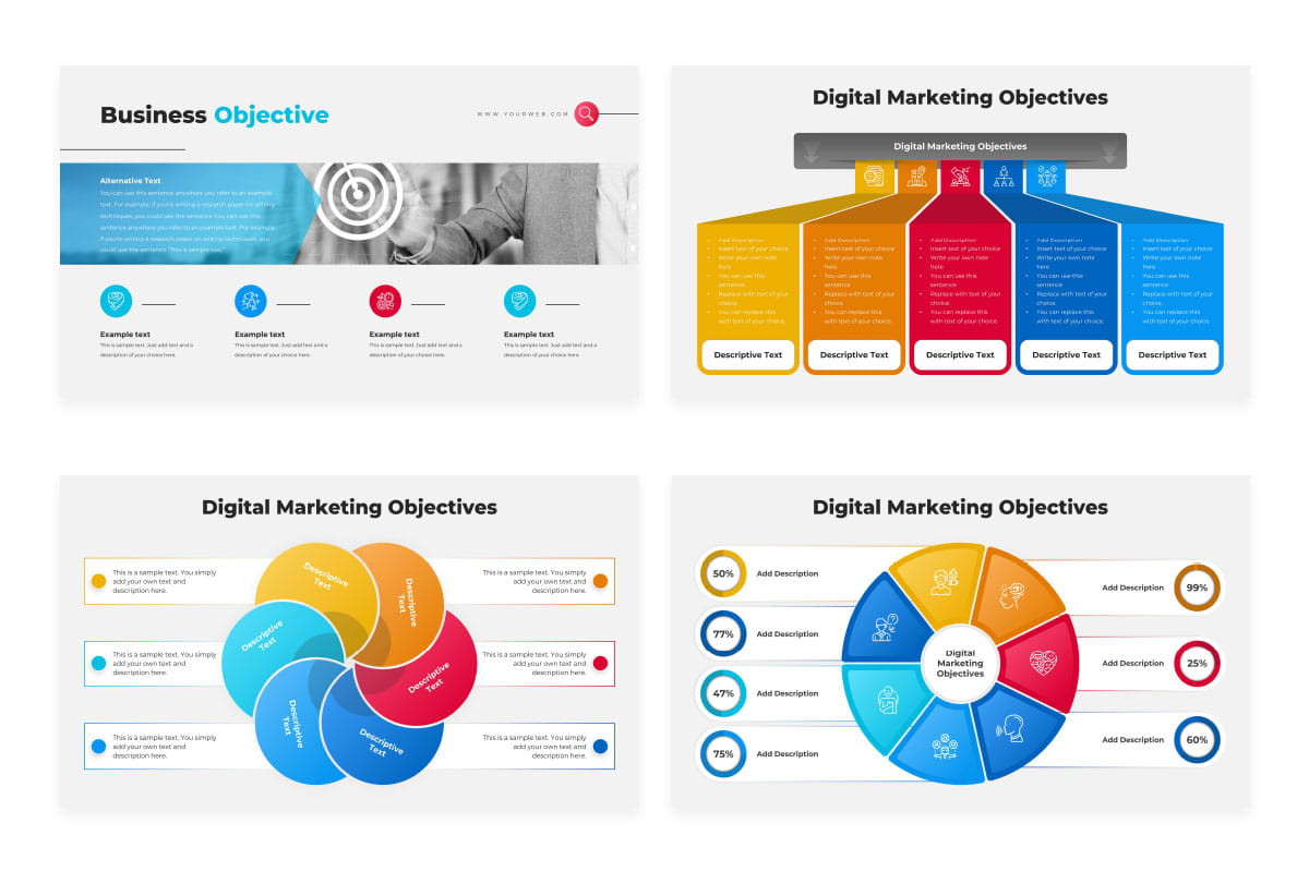 Digital Marketing Objectives PowerPoint Presentation Template | Nulivo ...