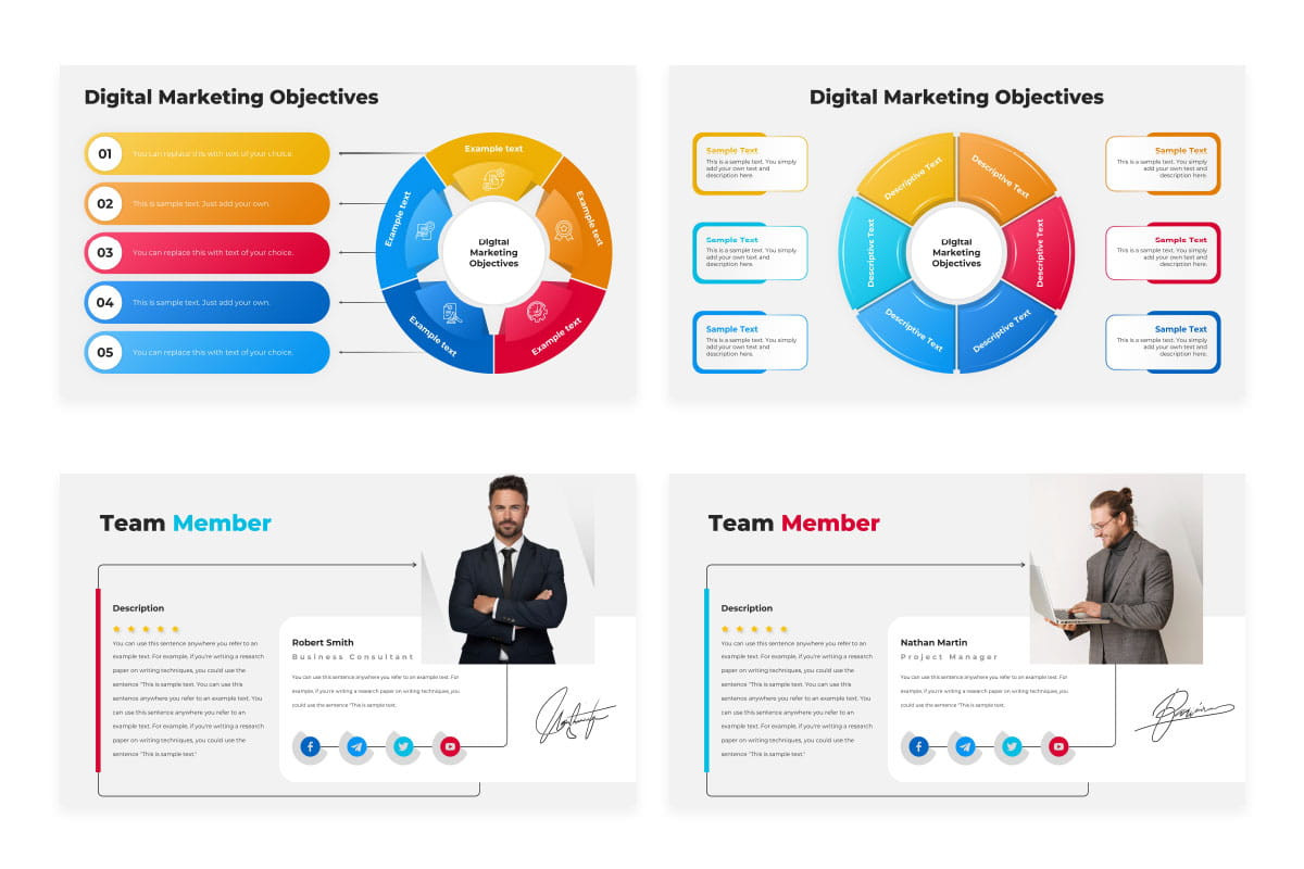 Digital Marketing Objectives PowerPoint Presentation Template | Nulivo ...
