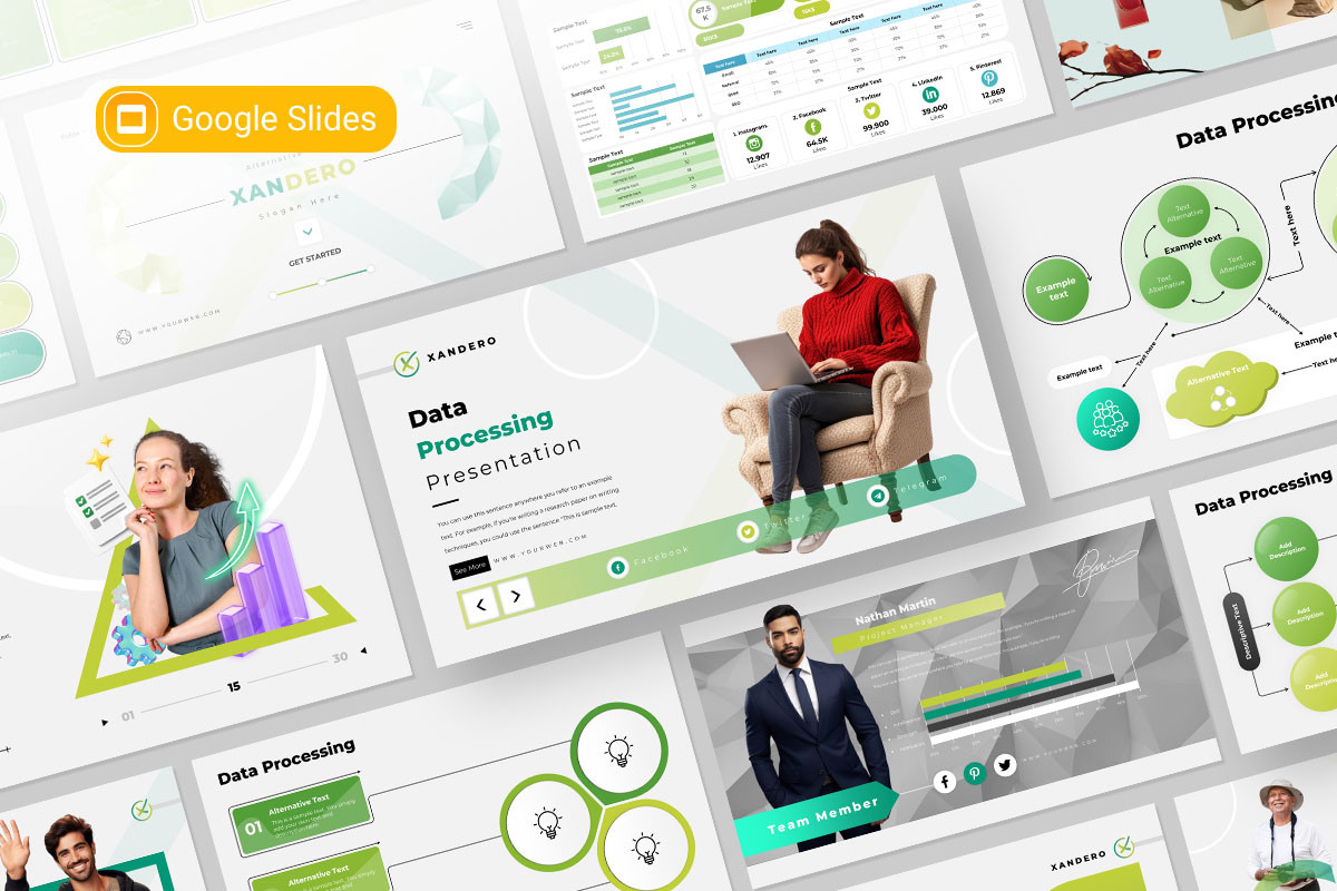 Data Processing Google Slides Presentation Template | Nulivo Market