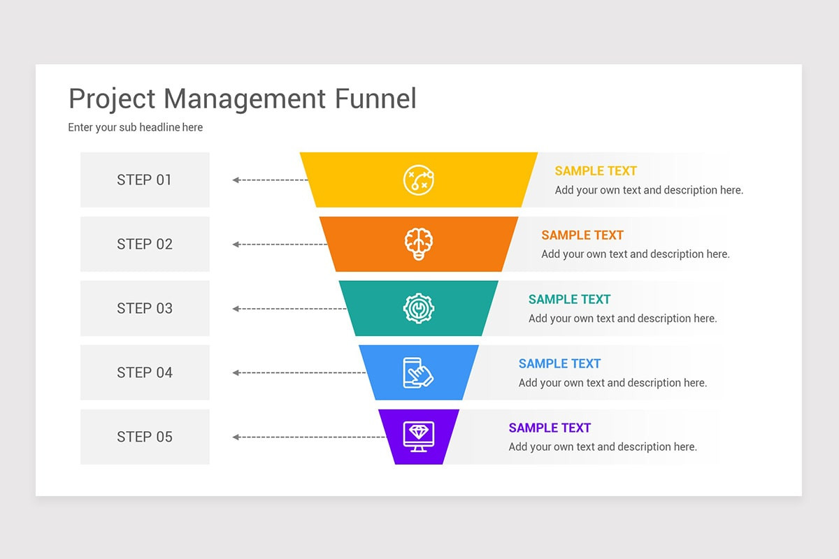Project Management Funnel PowerPoint Template | Nulivo Market
