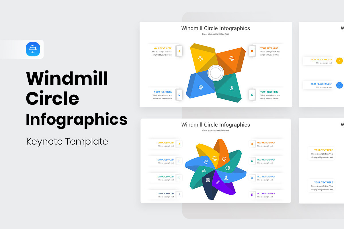 Windmill Circle Infographics Keynote Template | Nulivo Market