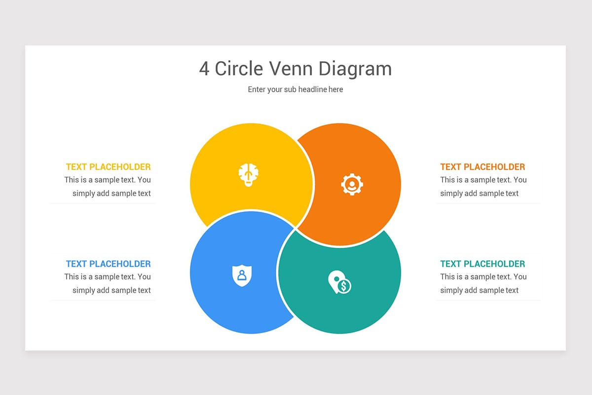 4 Circle Venn Diagram Google Slides Template | Nulivo Market