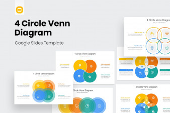 4 Circle Venn Diagram Google Slides Template | Nulivo Market