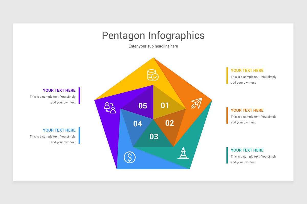 Pentagon Infographics Keynote Template | Nulivo Market